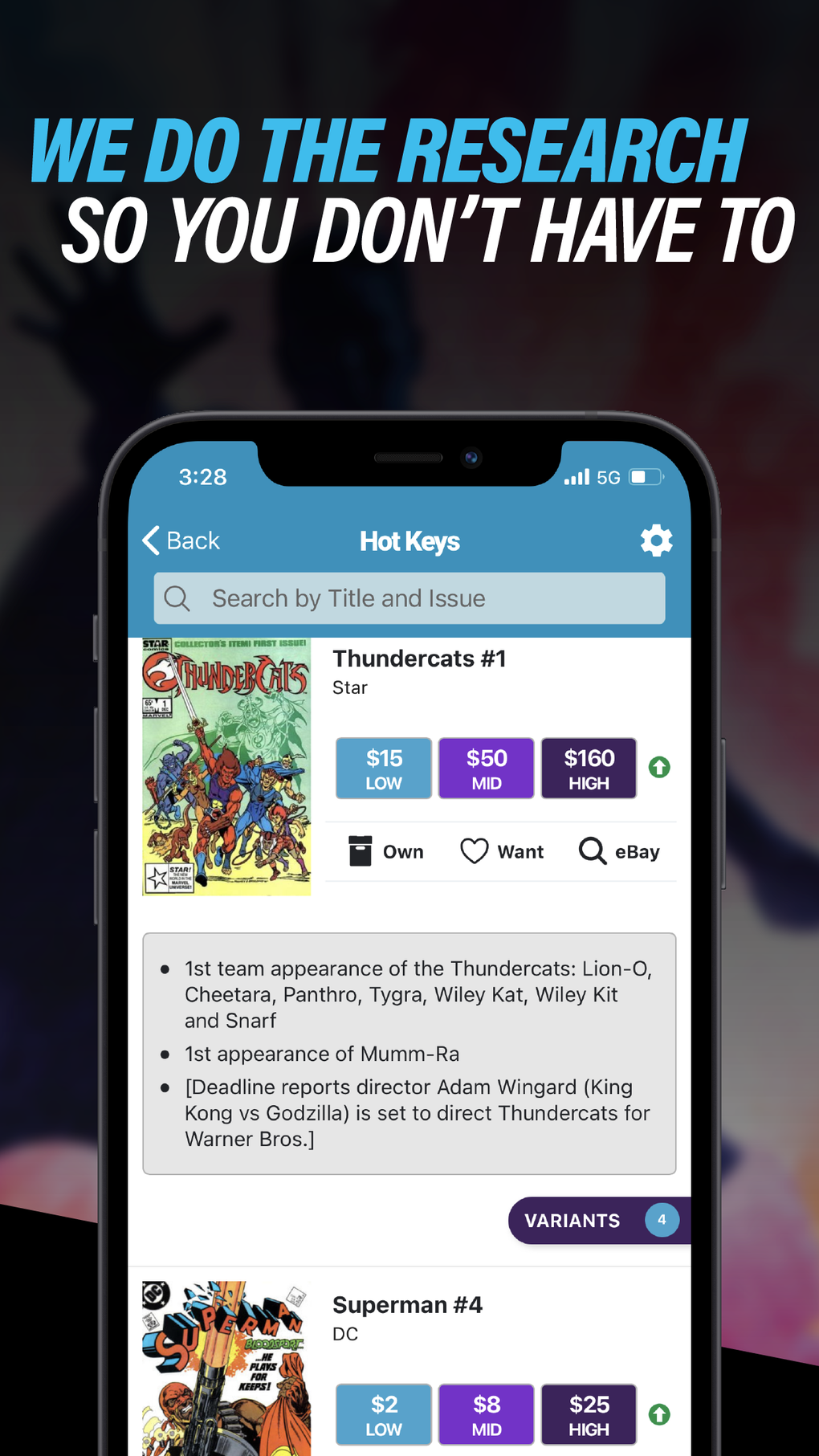 Key Collector Comics App for iPhone - Download