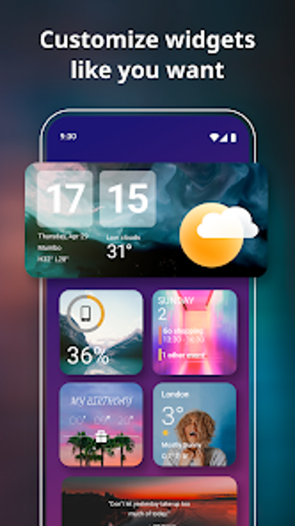 Iphone Widgets I16 สำหรับ Android ดาวน์โหลด