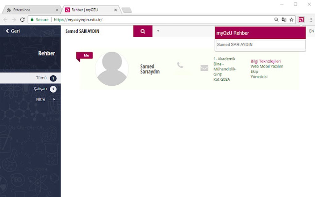 myOzU Rehber para Google Chrome - Extensión Descargar