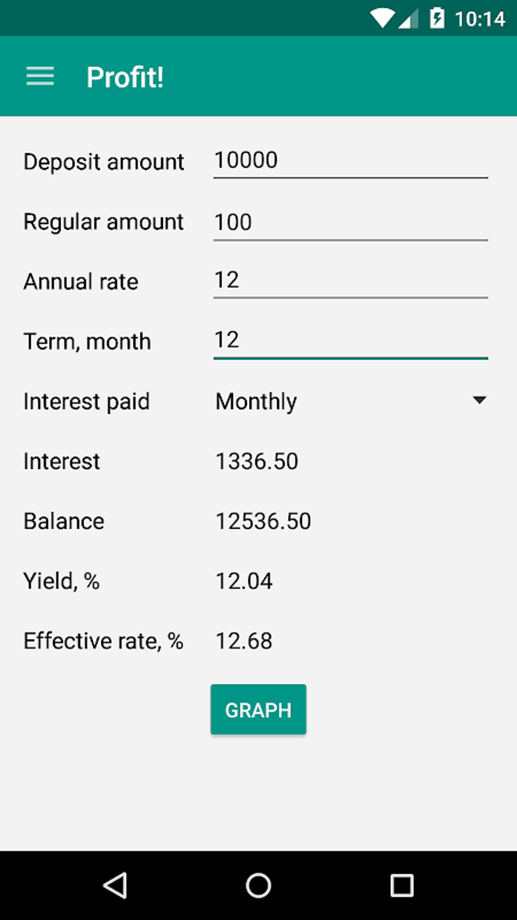 Profit! - Deposit Calculator APK for Android - Download