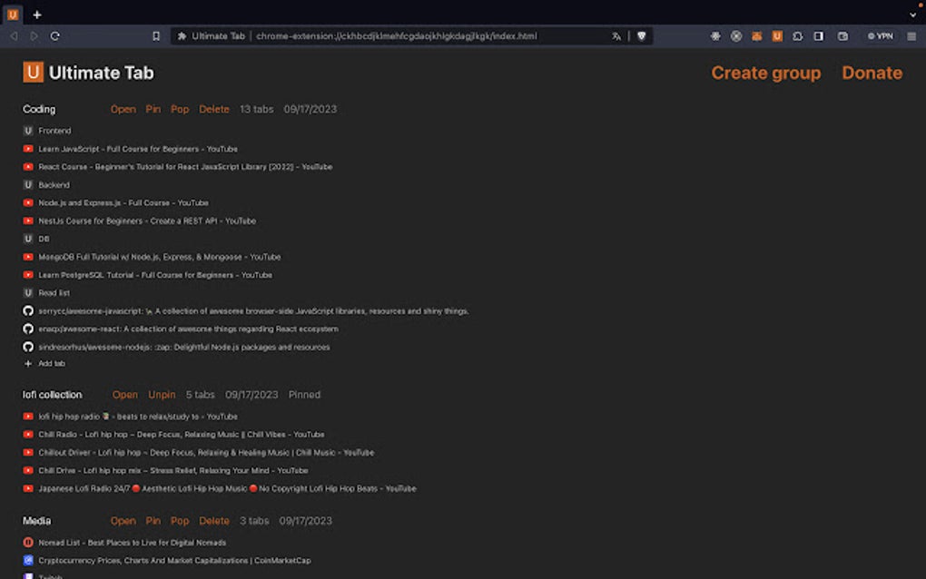 Ultimate Tab สำหรับ Google Chrome - ส่วนขยาย ดาวน์โหลด