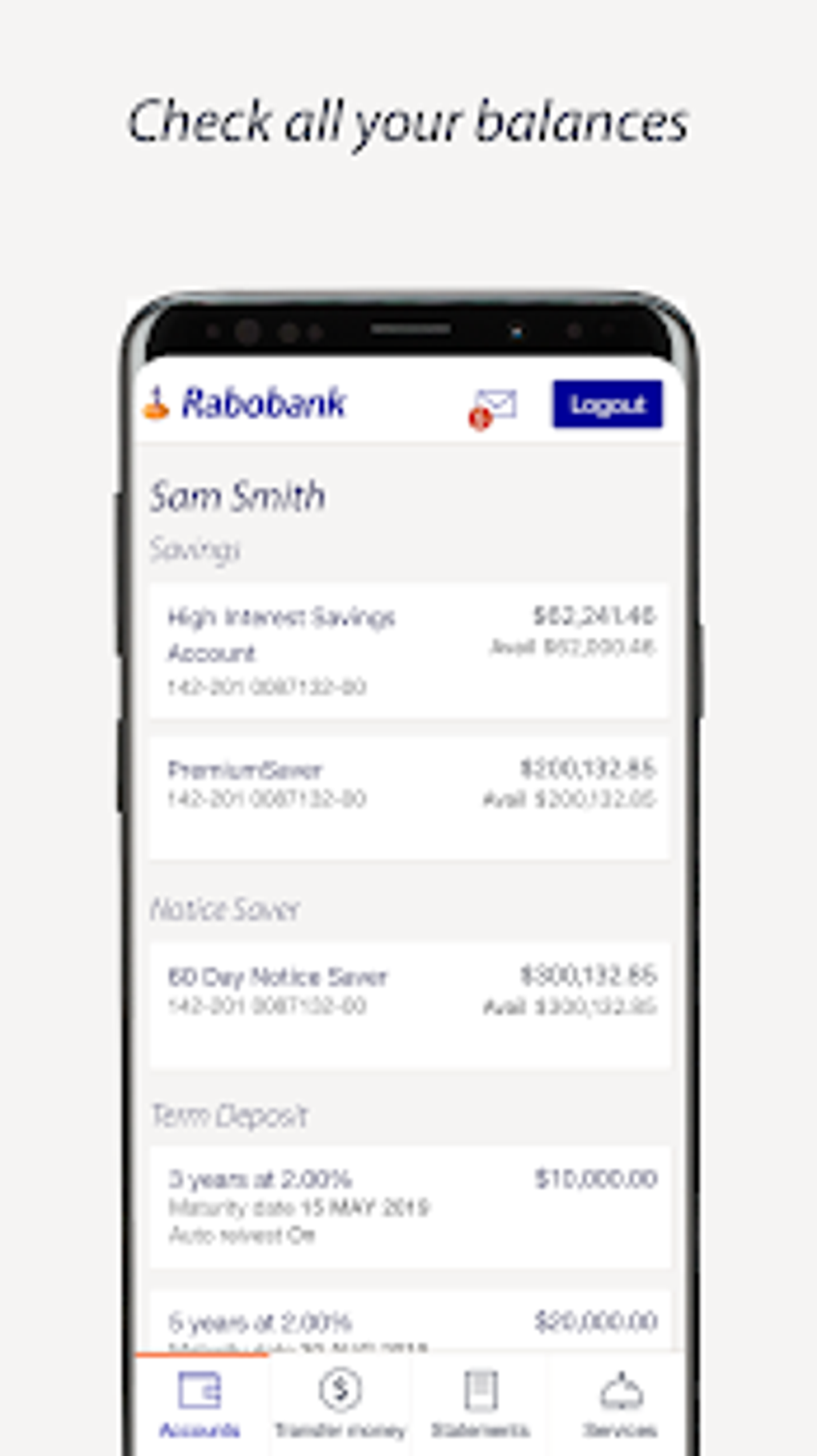 Rabobank Online Savings NZ for Android - Download