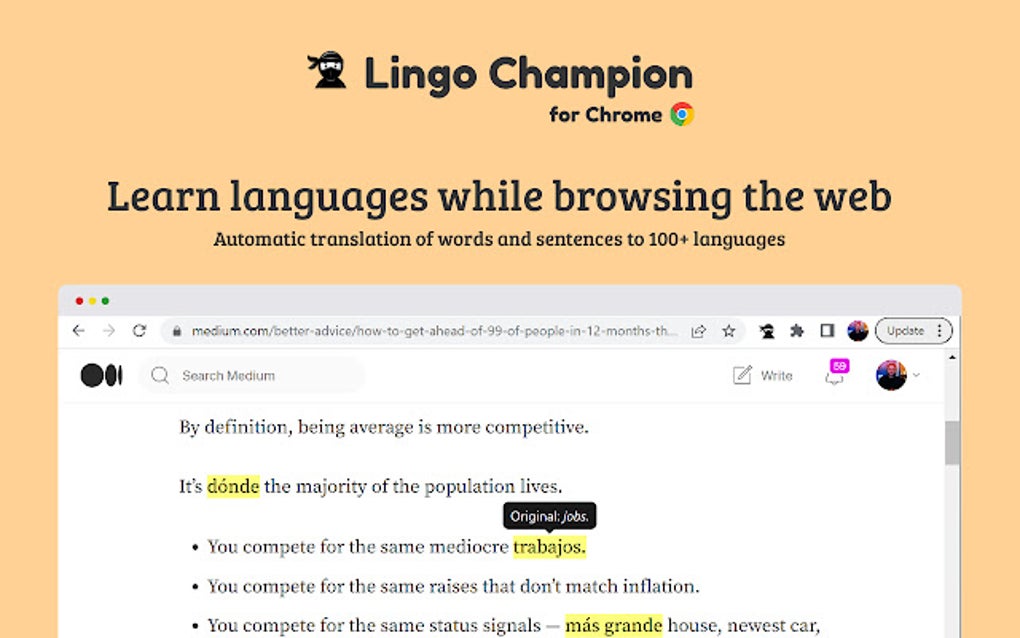 Lingo Champion for Google Chrome - Extension Download