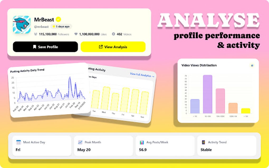 Tiktok Super Tool - Profile Analyzer & Video Downloader สำหรับ Google Chrome - ส่วนขยาย ดาวน์โหลด