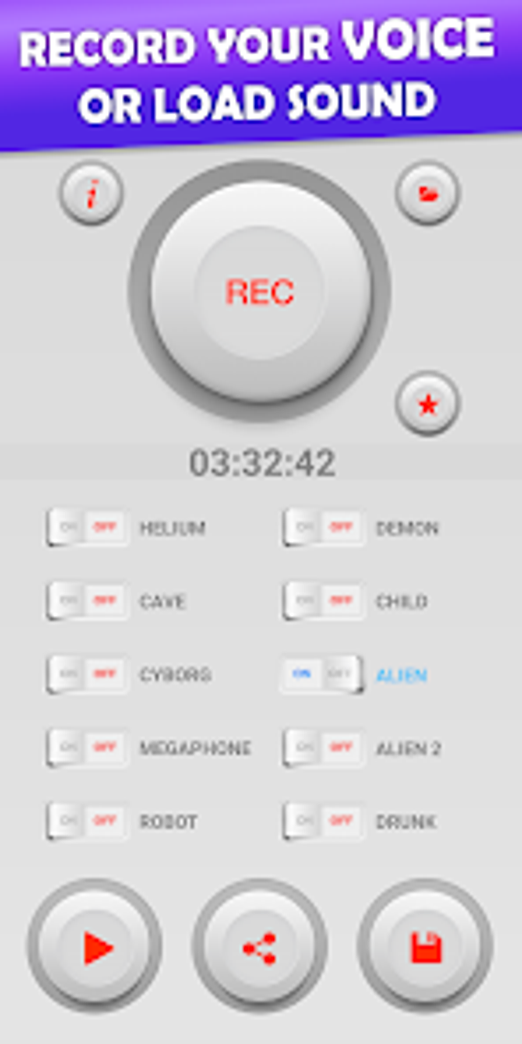 Voice Changer - Audio Effects สำหรับ Android - ดาวน์โหลด