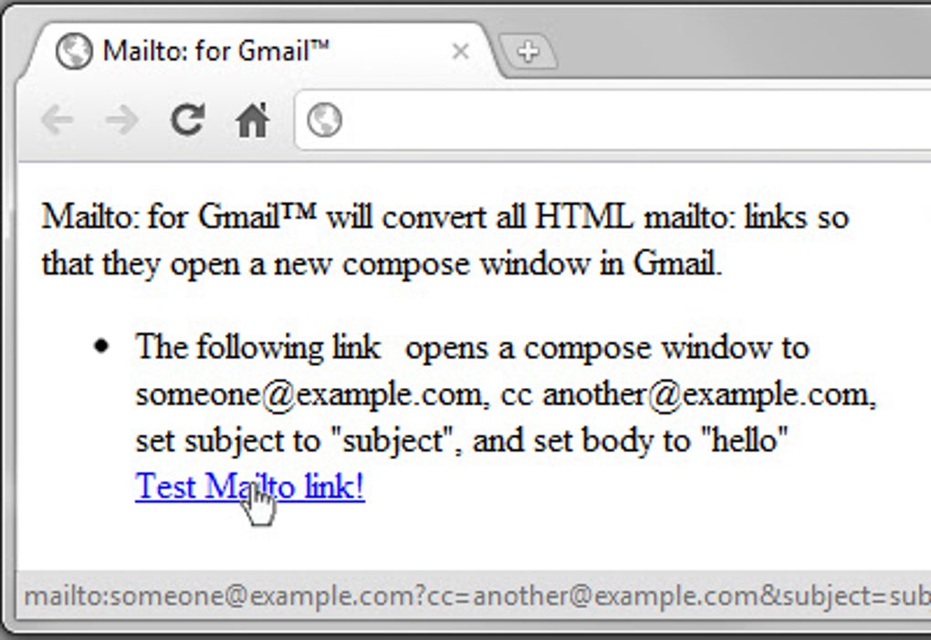 Mailto: for Gmail™ for Google Chrome - Extension Download