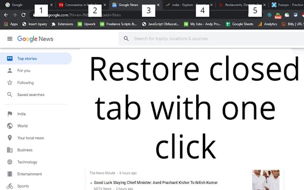 Restorify - Restore Closed Tab para Google Chrome - Extensión Descargar