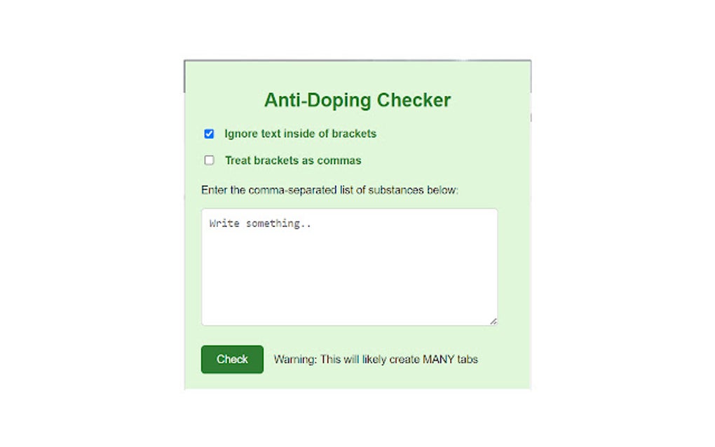 Anti-Doping Checker สำหรับ Google Chrome - ส่วนขยาย ดาวน์โหลด