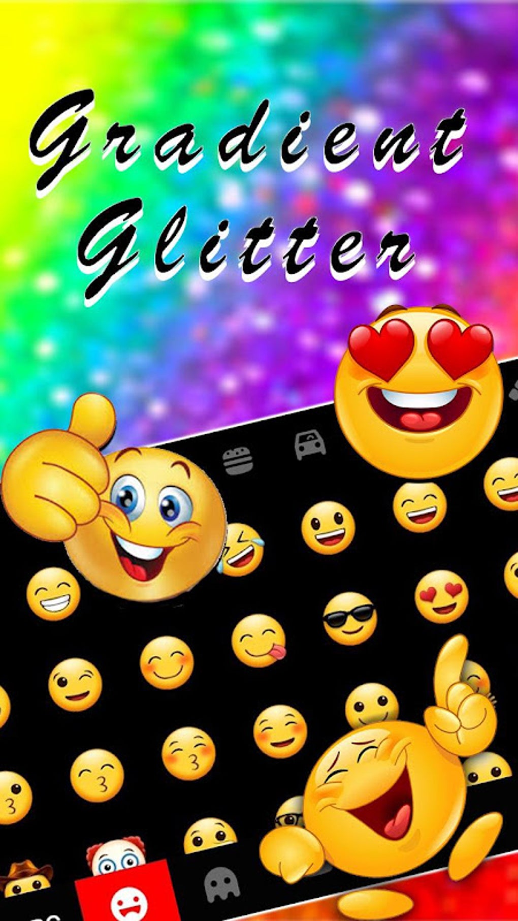 Android için Rainbow Gradient Glitter Keyboard Theme APK - İndir