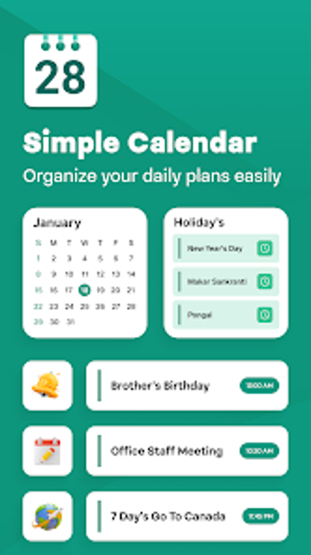 Calendar - Planner Agenda App para Android - Download