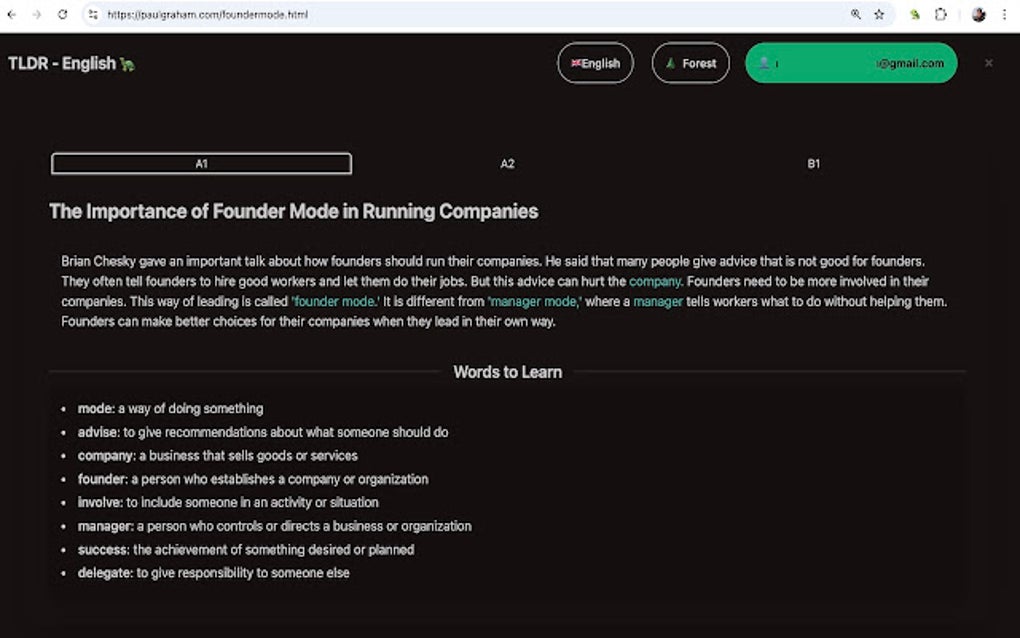 TLDR Learning Languages on Every website Google Chrome 용 - 확장 프로그램 다운로드