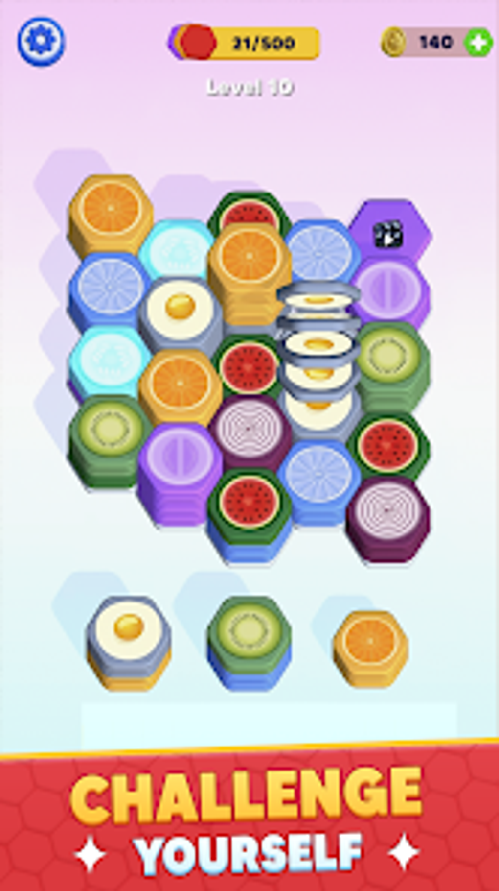 Hexa Fruit: Sort Stack Puzzle für Android - Download