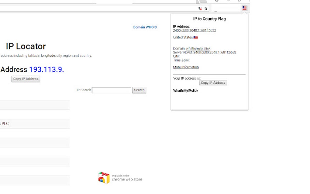 IP to Country Flag & MY IP - WhatIsMyIP.click for Google Chrome - Extension Download