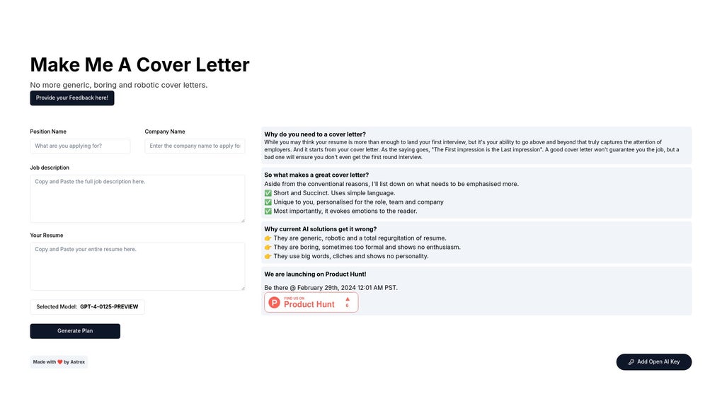 Make Me A Cover Letter para Asistente de escritura con IA: evaluación ...