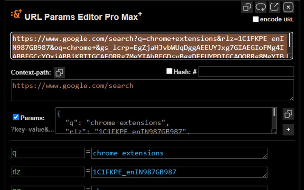 URL Params Editor Pro Max+ for Google Chrome - Extension Download