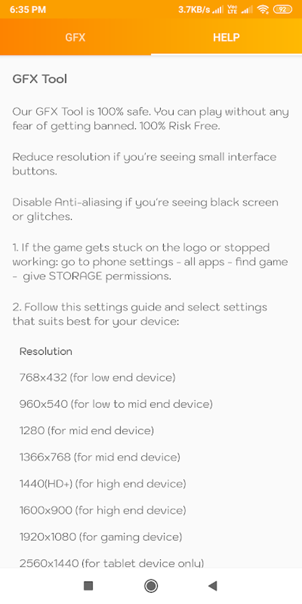 GFX Tool Free - Game Booster for Battleground for Android - Download