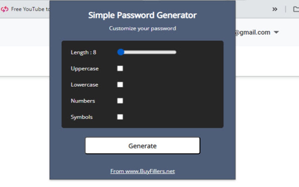 Simple Password Generator Google Chrome 용 - 확장 프로그램 다운로드