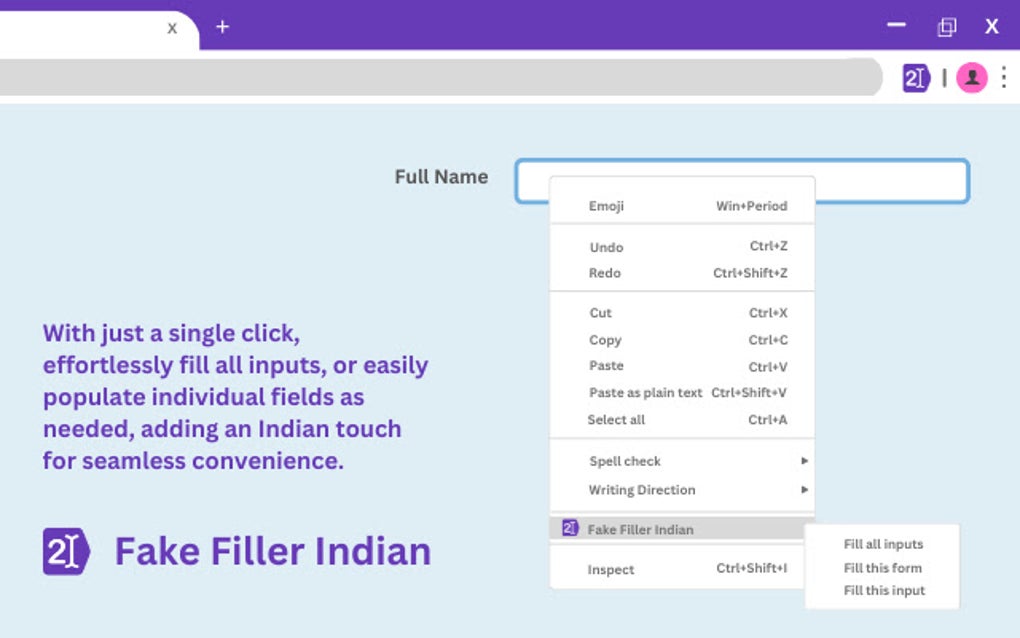 Fake Filler Indian for Google Chrome - Extension Download
