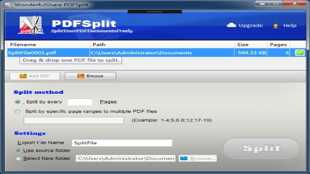 WonderfulShare PDF Split - Download
