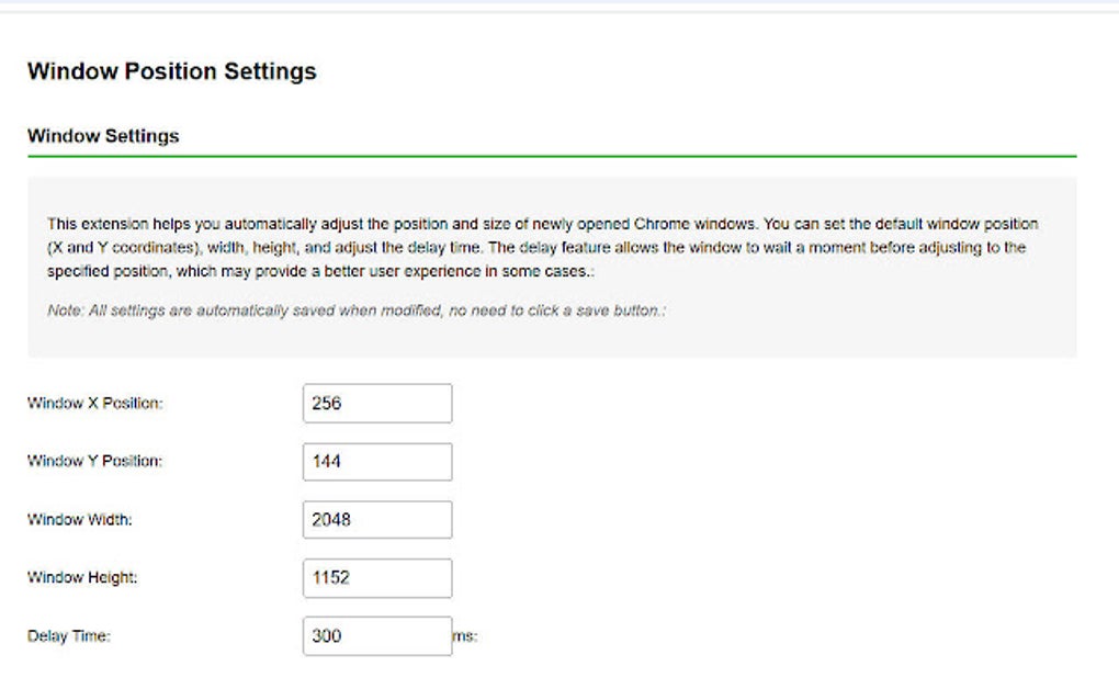 Window Position Manager Google Chrome 용 - 확장 프로그램 다운로드