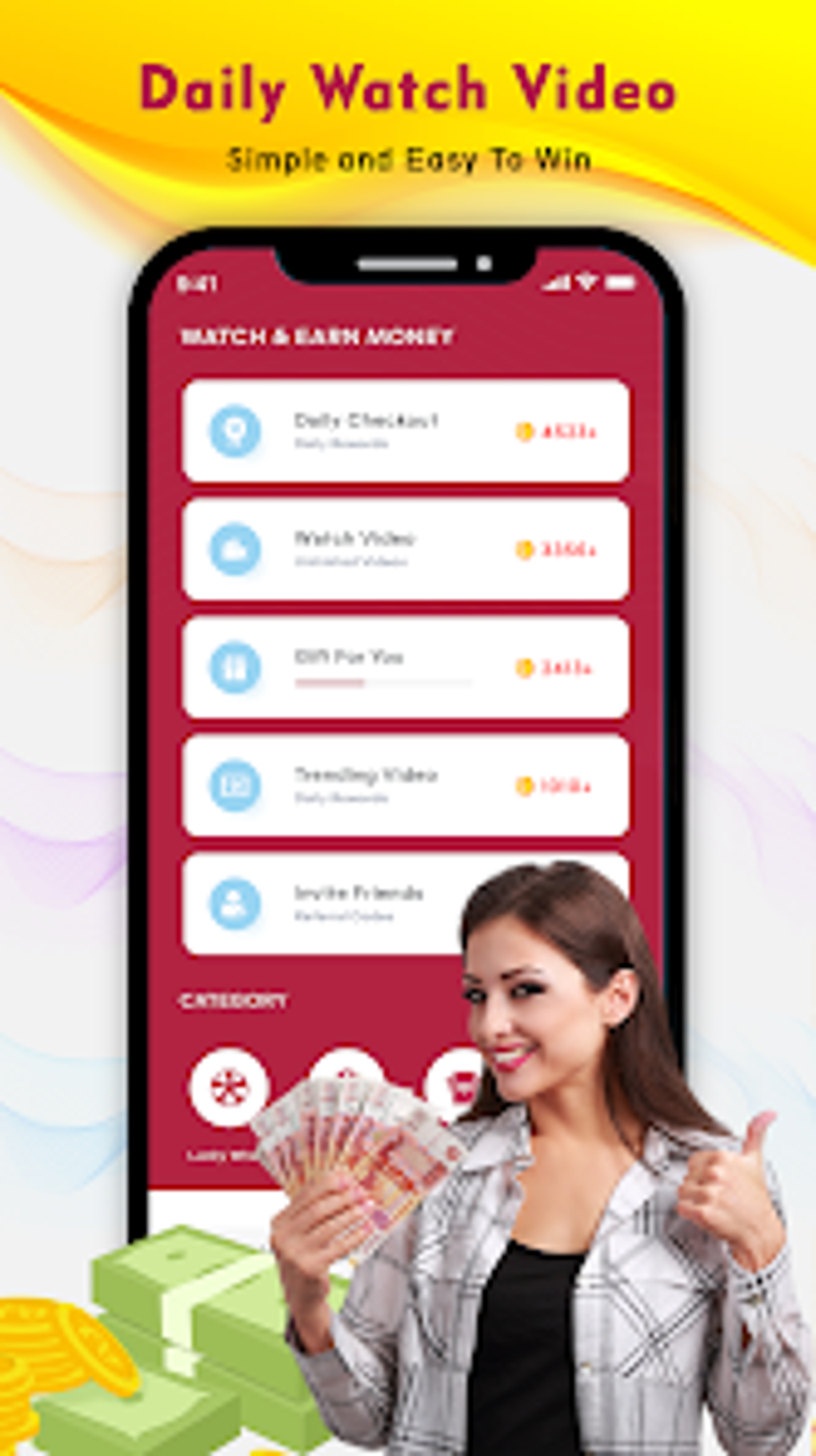 Watch Video Daily Earn Money สำหรับ Android - ดาวน์โหลด