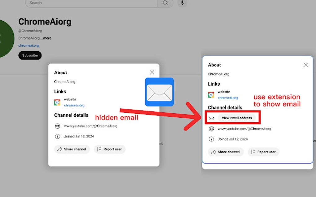 Get YouTube Hidden Email for Google Chrome - Extension Download