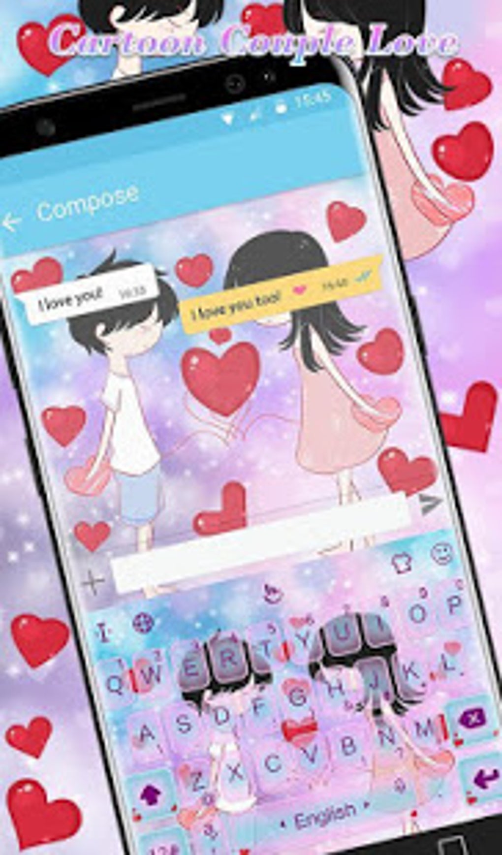 Cartoon Couple Love Keyboard Theme para Android - Descargar