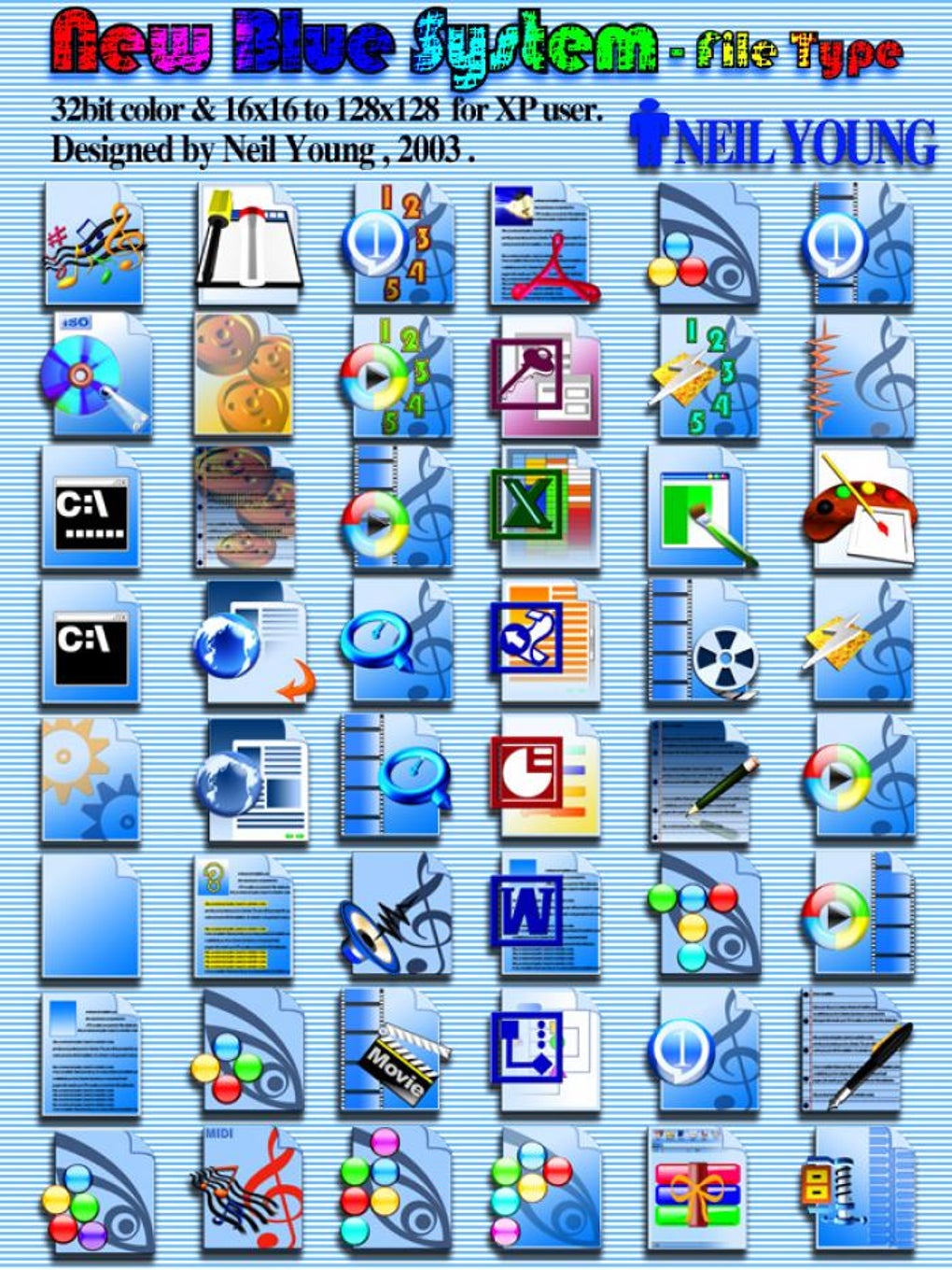 New Blue System File Type Icons - Descargar