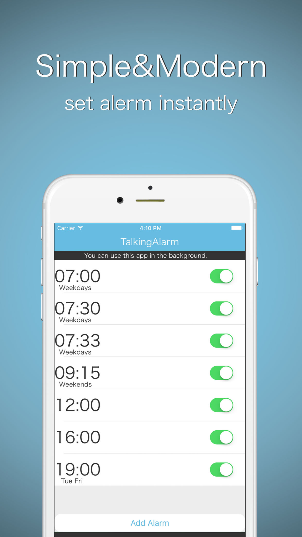 Talking Alarm Clock -free app with speech voice para iPhone - Download