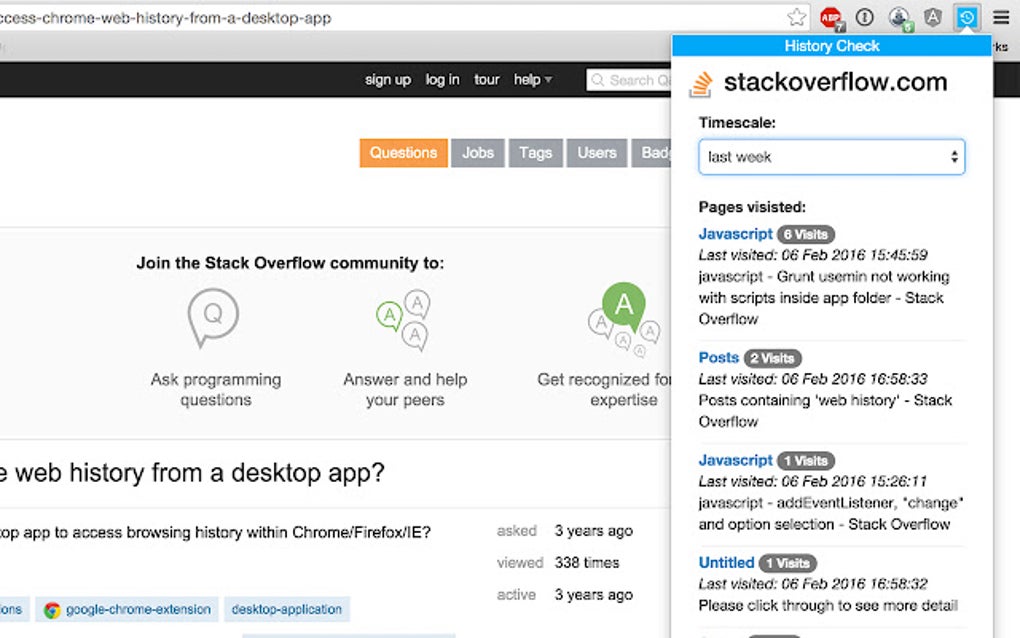 History Check para Google Chrome - Extensão Download