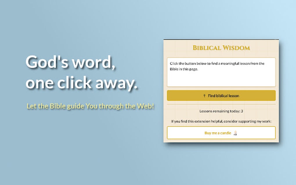 Biblical Wisdom สำหรับ Google Chrome - ส่วนขยาย ดาวน์โหลด