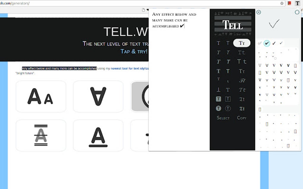 TELL.WTF - style your text for Google Chrome - Extension Download