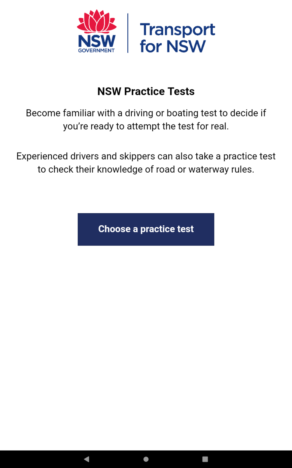NSW Practice Tests for Android - Download