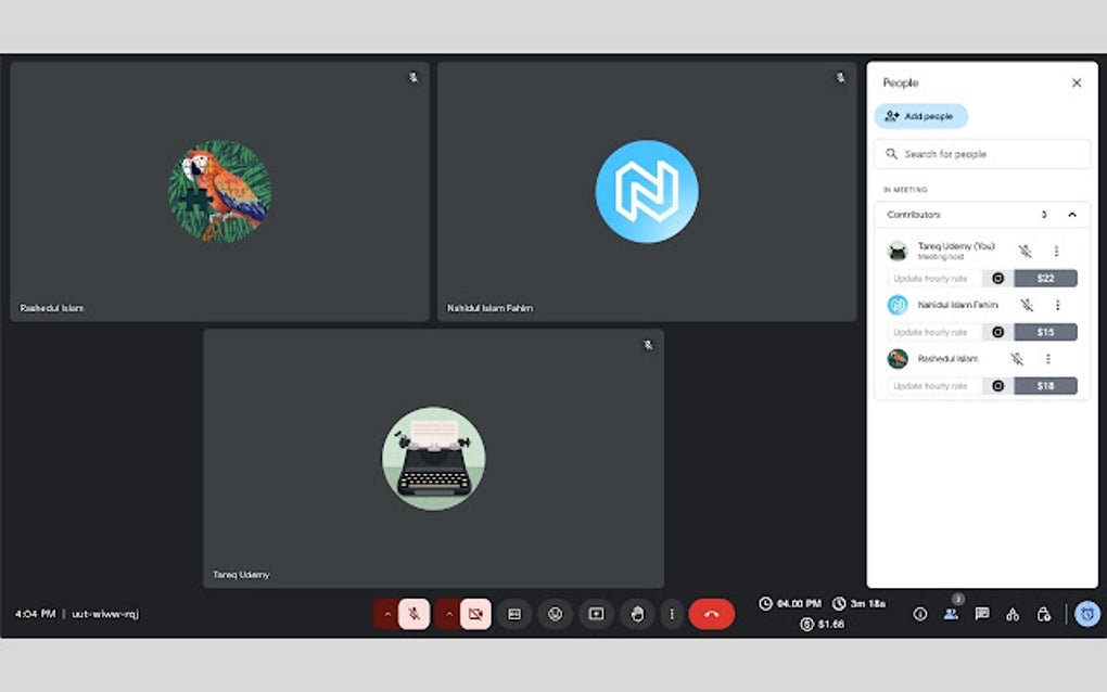 TimeWorth: Google Meet Cost Calculator cho Google Chrome - Tiện ích mở ...