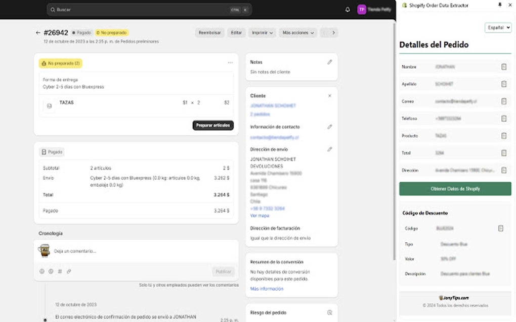 SODE Shopify Order Data Extractor สำหรับ Google Chrome - ส่วนขยาย ดาวน์โหลด