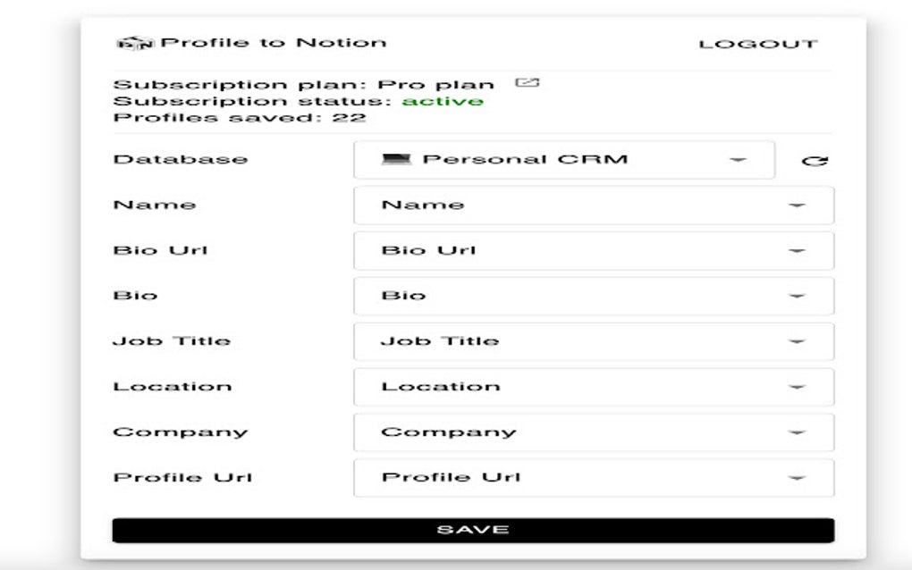 Profile to Notion for Google Chrome - Extension Download