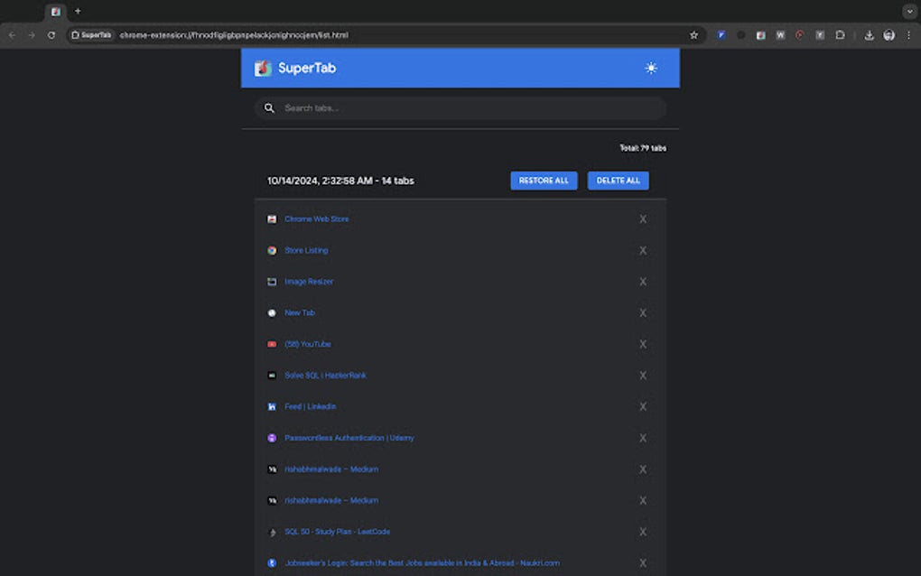SuperTab para Google Chrome - Extensión Descargar