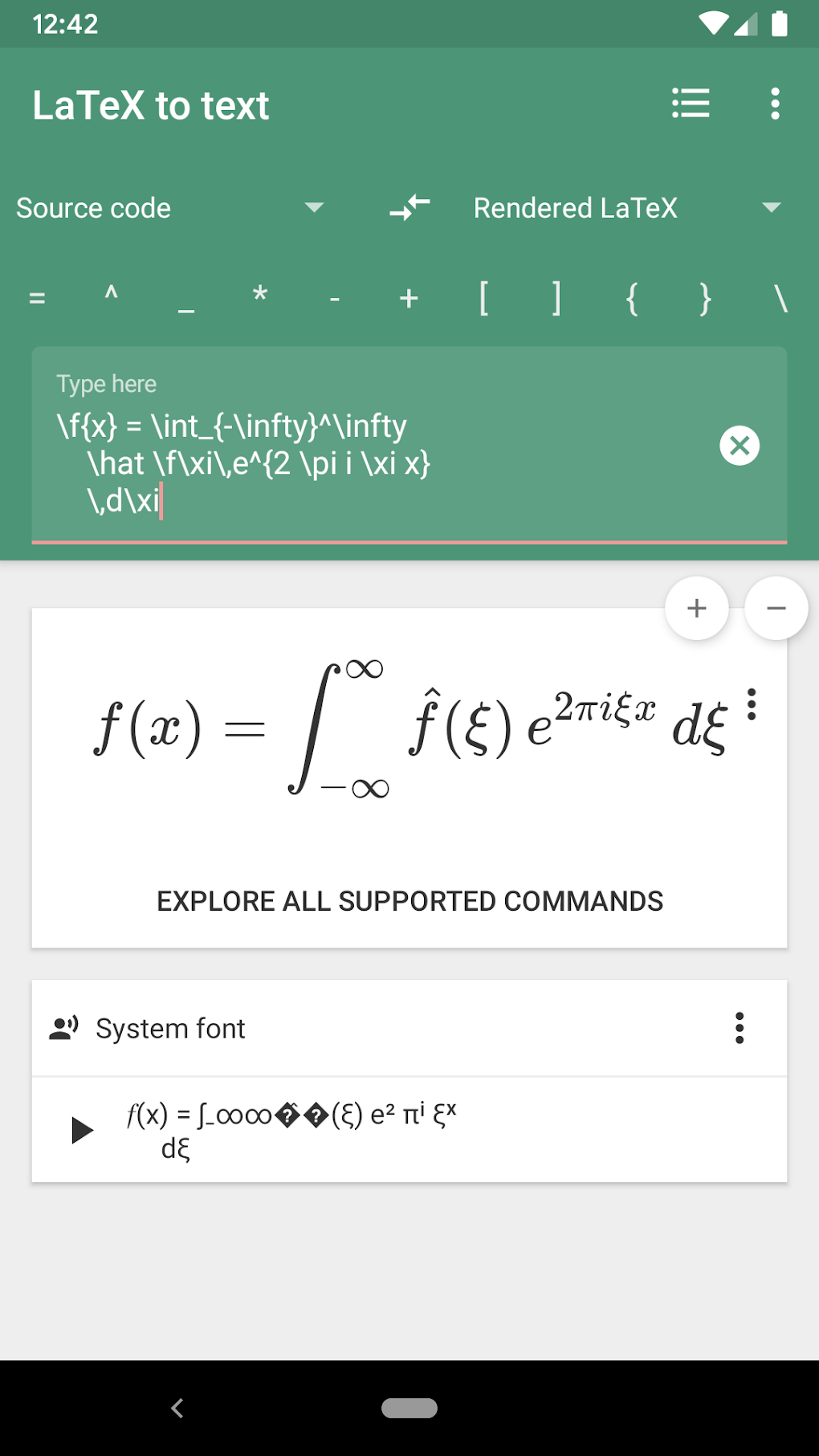 LaTeX Equation Editor Unicode For Android LaTeX Equation Editor Unicode For Android