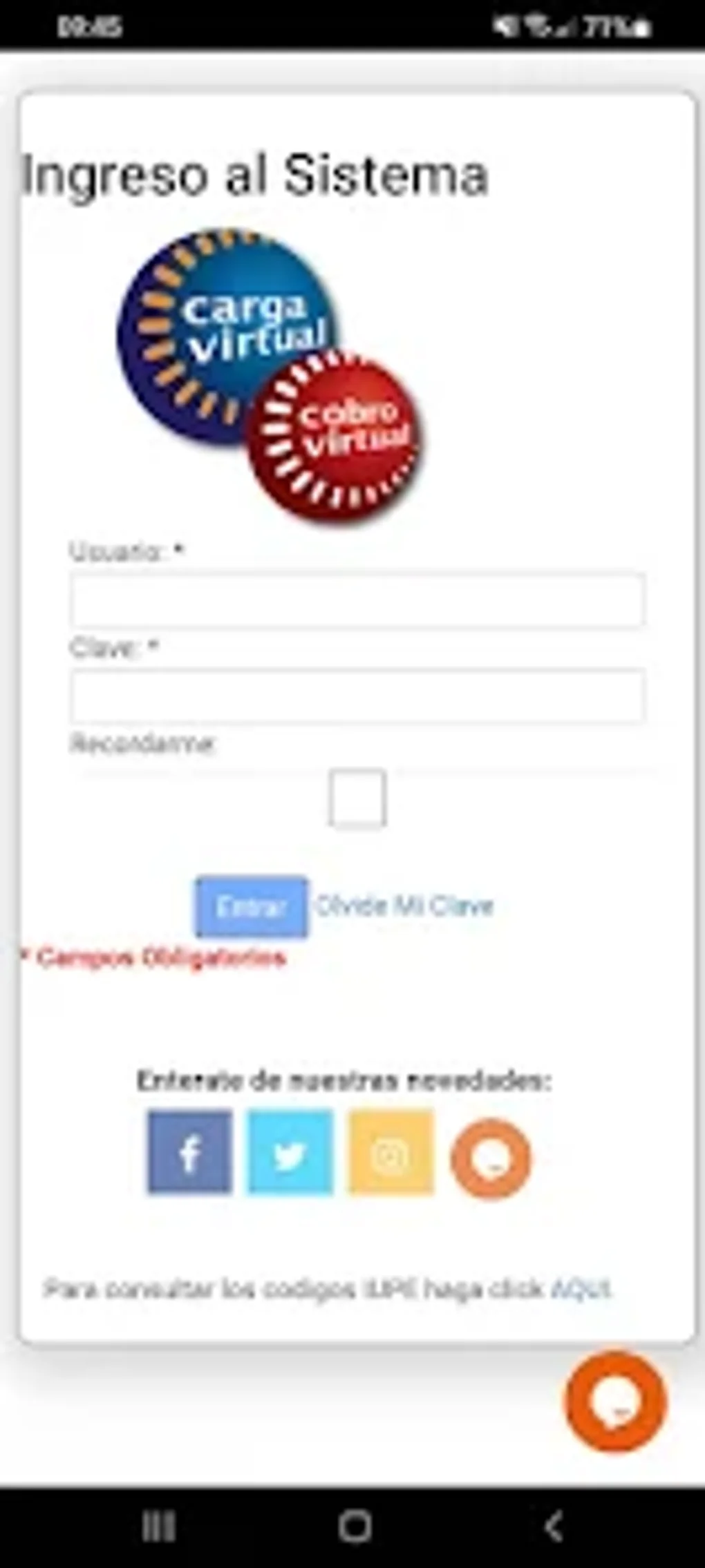 Carga Virtual para Android - Descargar