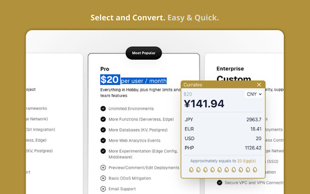 Currates - Immersive Currency Converter para Google Chrome - Extensión ...