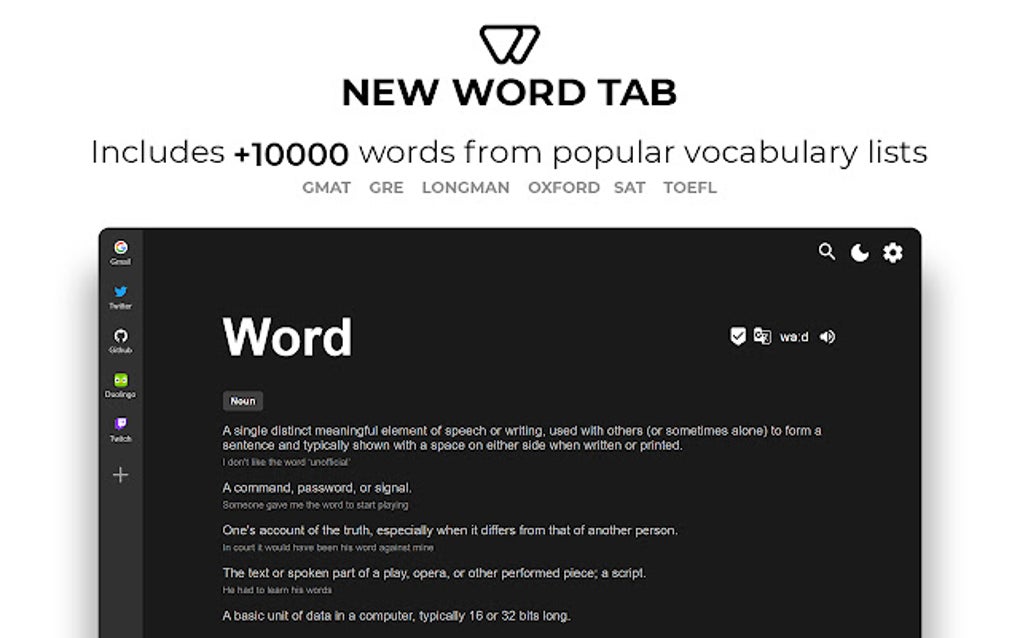 New Word Tab Google Chrome 용 - 확장 프로그램 다운로드