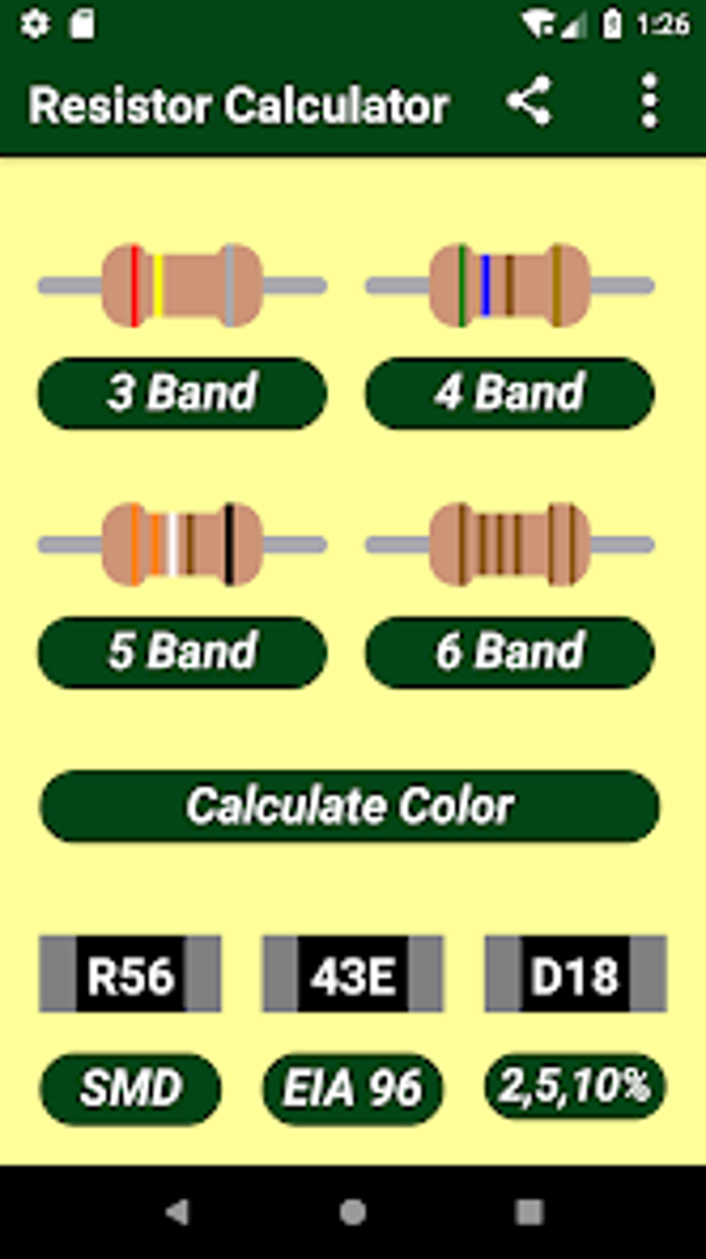Resistor Calculator for Android - Download