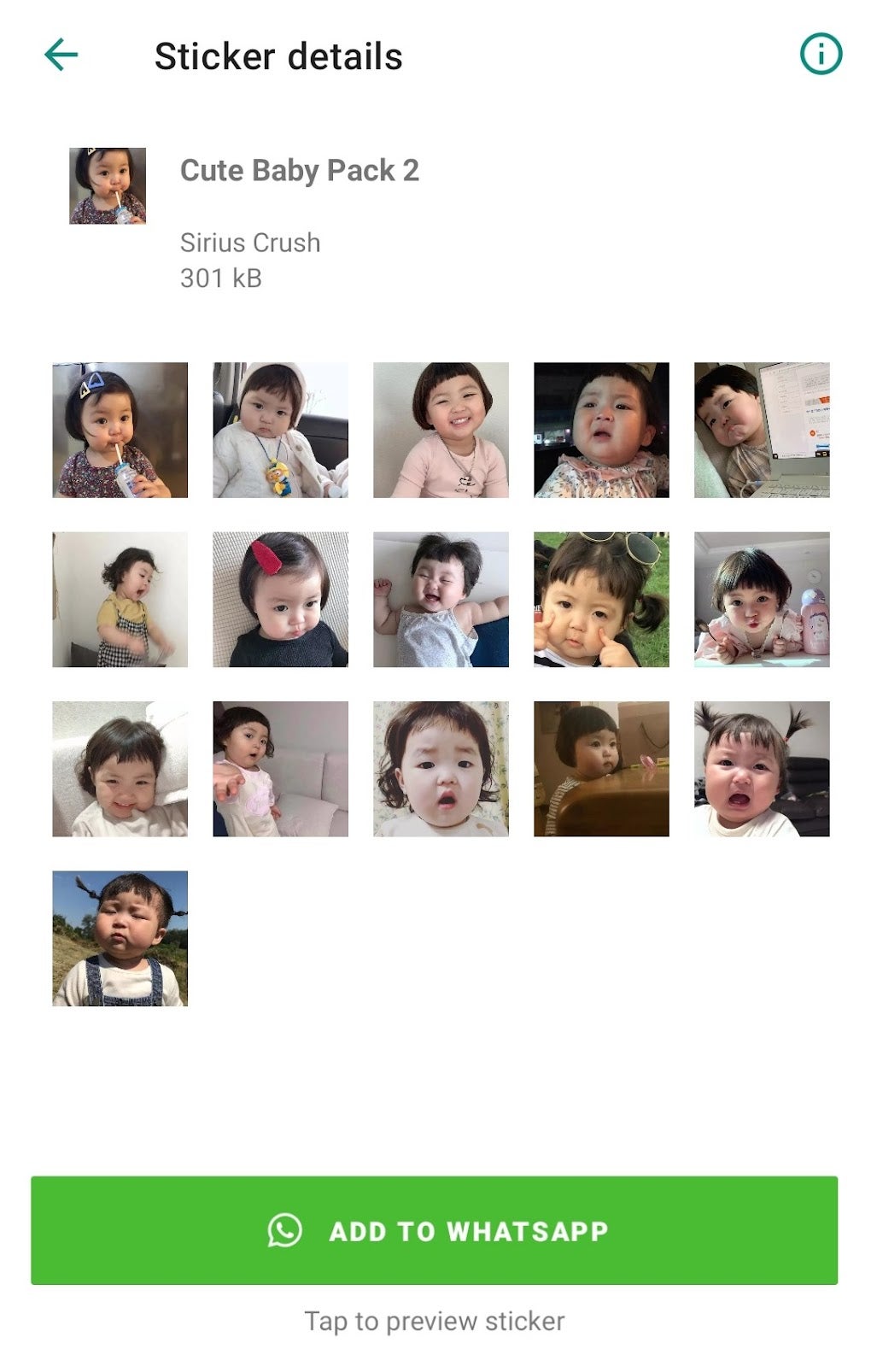Korean Cute Baby Stickers - WhatsApp Sticker Apps para Android - Descargar