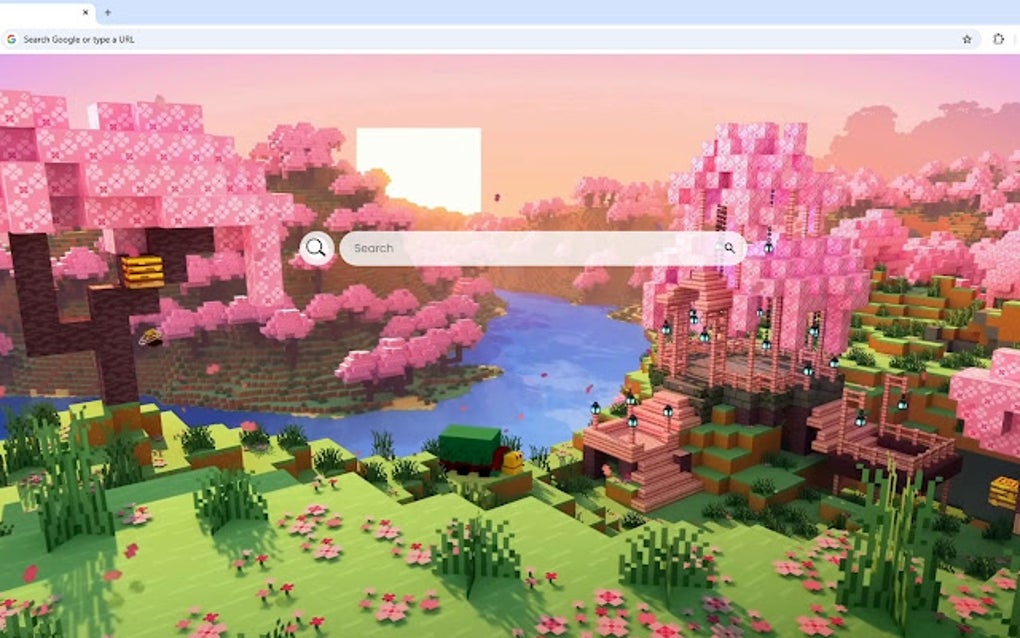 Minecraft Cherry Blossom Live Wallpaper cho Google Chrome - Tiện ích mở rộng Tải về