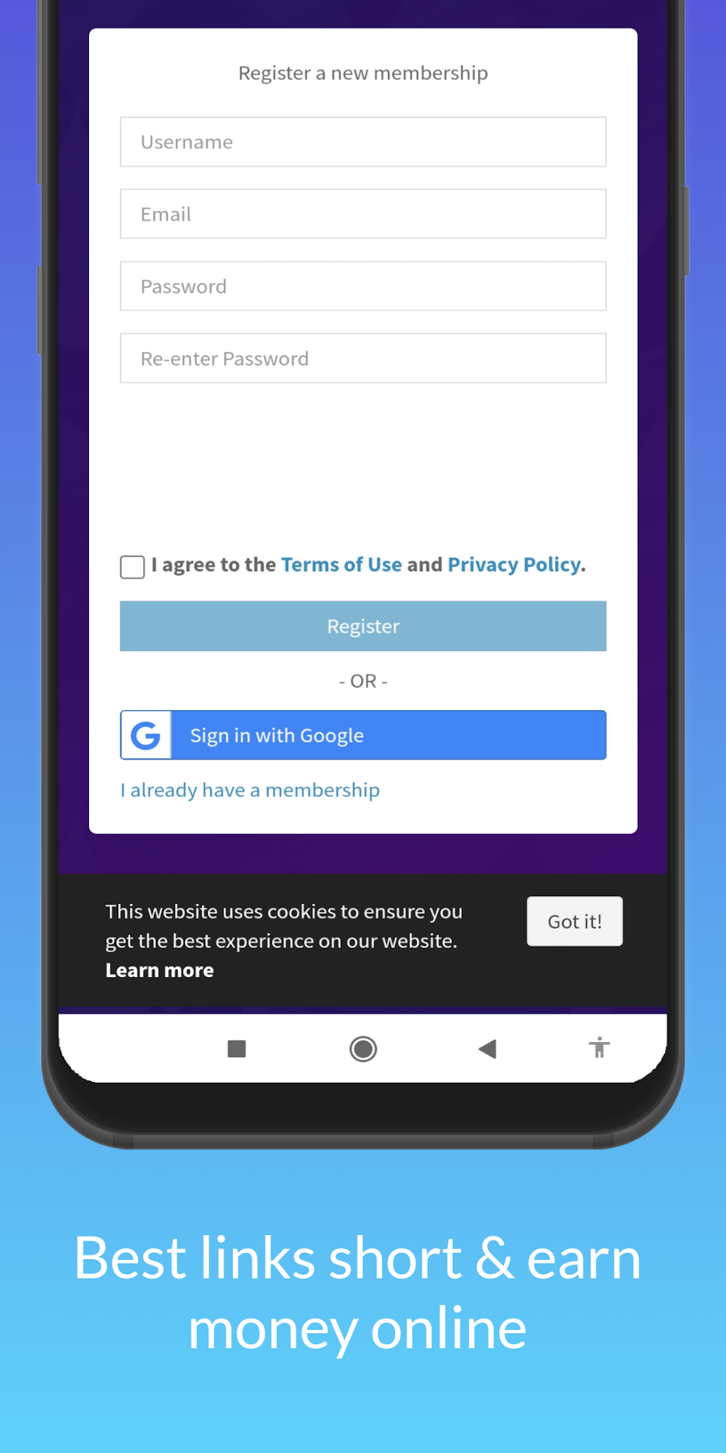 shrinkme - earn money para Android - Descargar