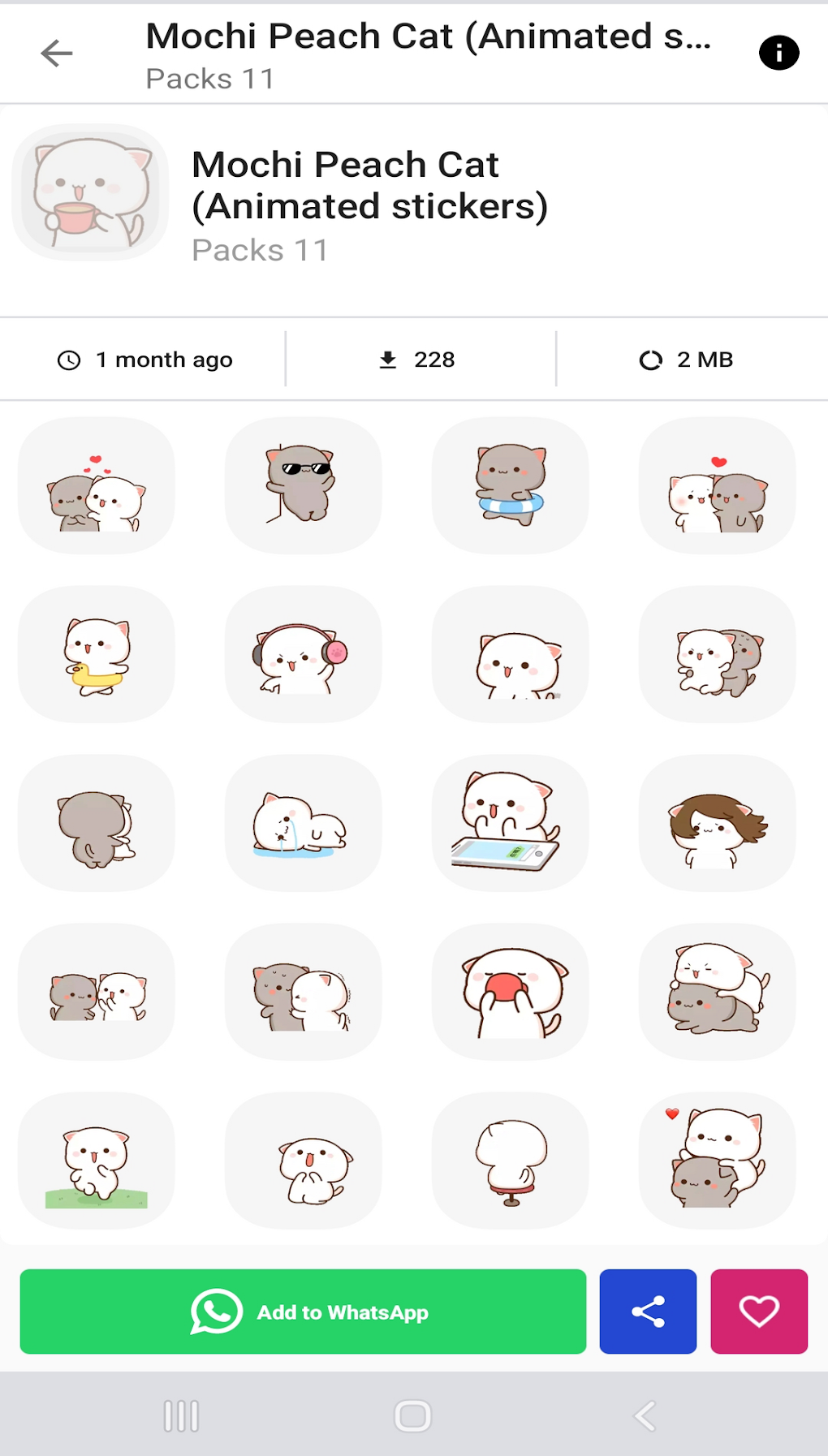Android 용 Animated Mochi Peach Stickers - 다운로드
