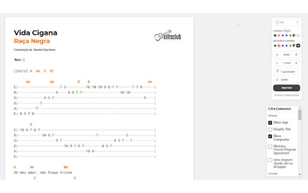Chords Printify Chrome Extension para Google Chrome - Extensión Descargar