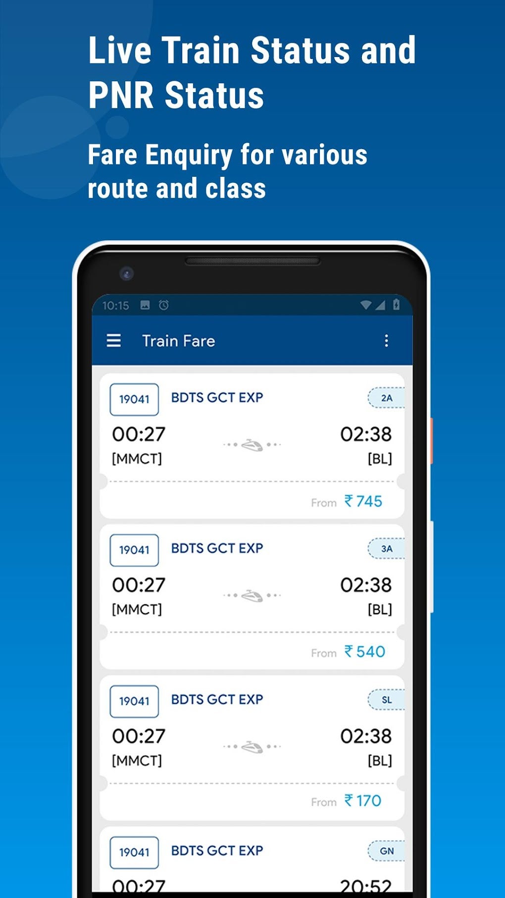 Live Train Status Pnr Status Indian Railway Info For Android Download