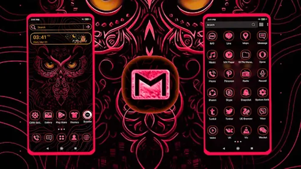 Android 용 Owl Pink Dark Theme - 다운로드