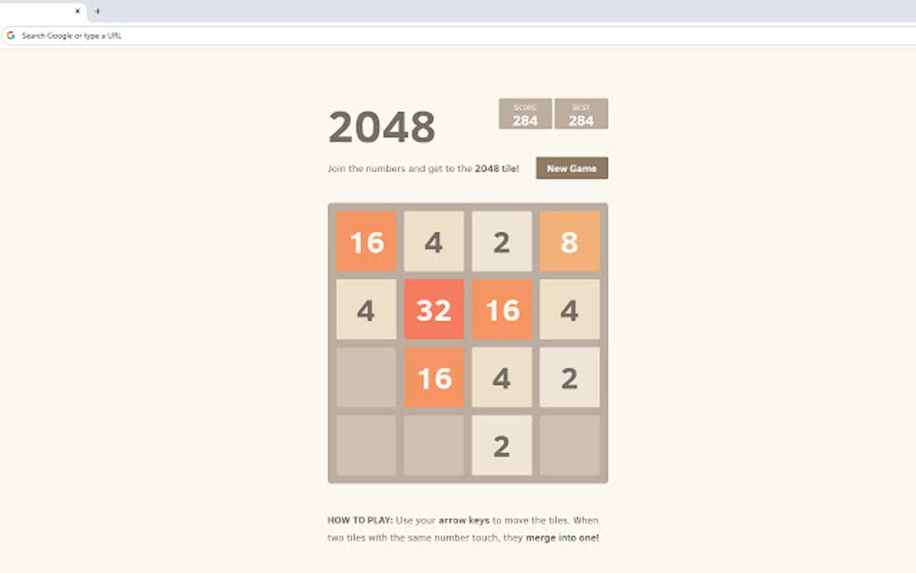 2048 Game pour Google Chrome - Extension Télécharger